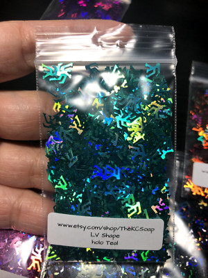 100G Holographic TEAL Glitter Slice letter alphabet confetti L US ...
