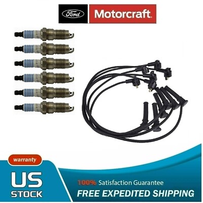 OEM Ignition Wire Kit Set MOTORCRAFT WR6096 & 6+ MOTORCRAFT Spark Plugs ...