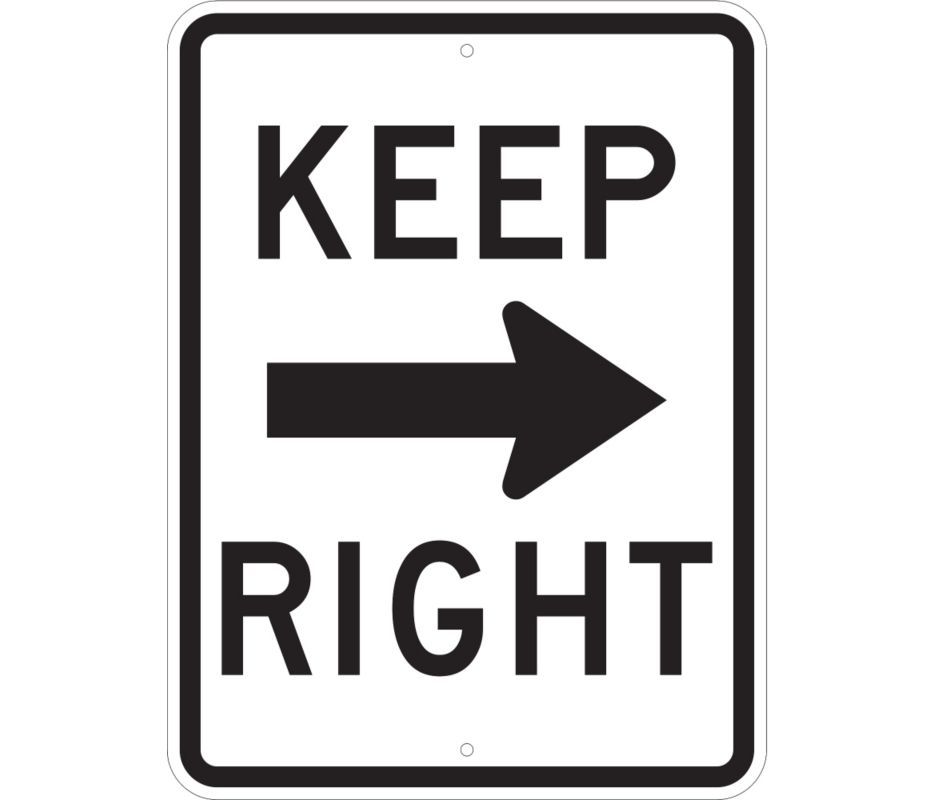 Keep right stay to the right turn warning USA 12" x 8" Aluminum Sign | eBay