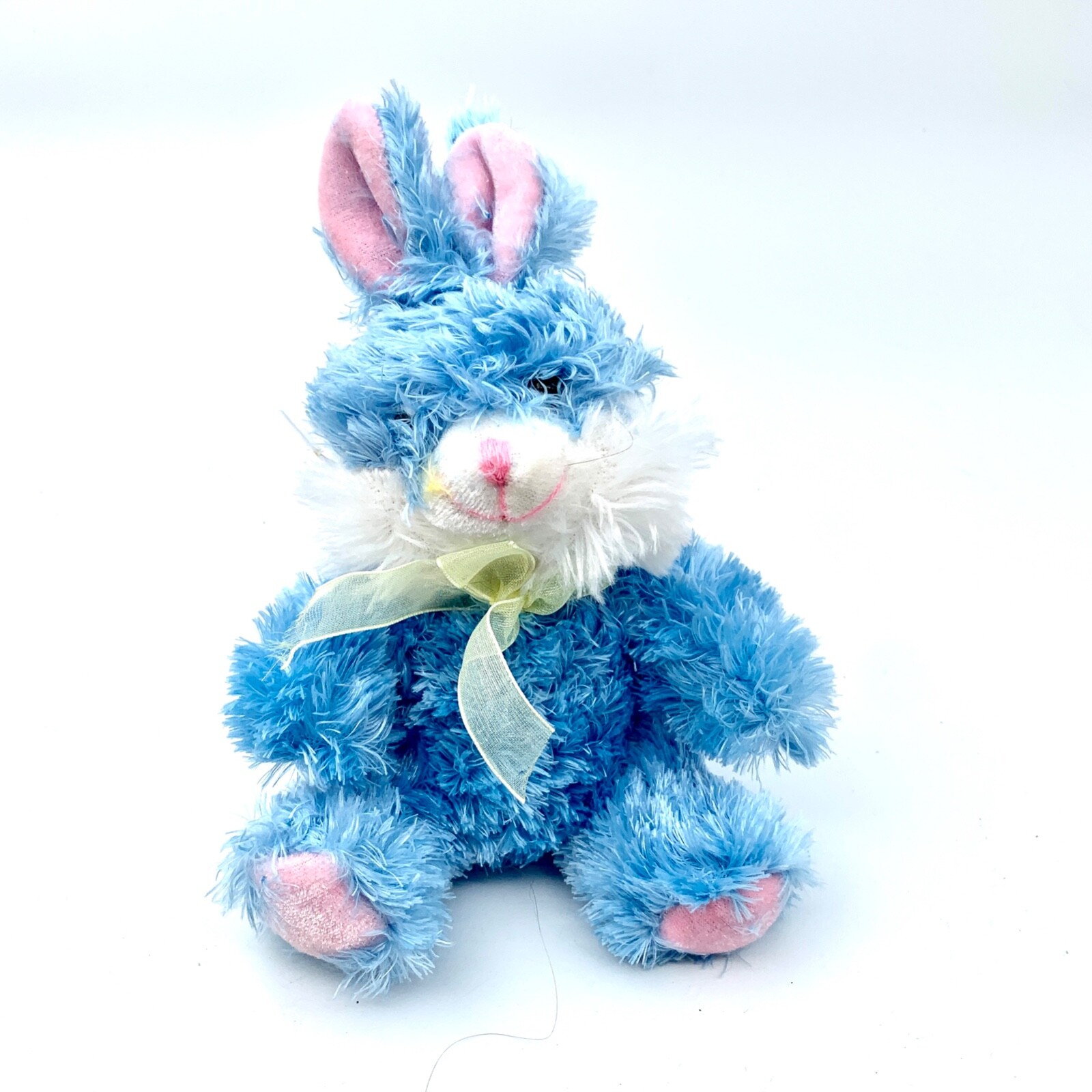 Goffa Int'l Stuffed Blue Plush Bunny Rabbit with Yellow Ribbon | eBay