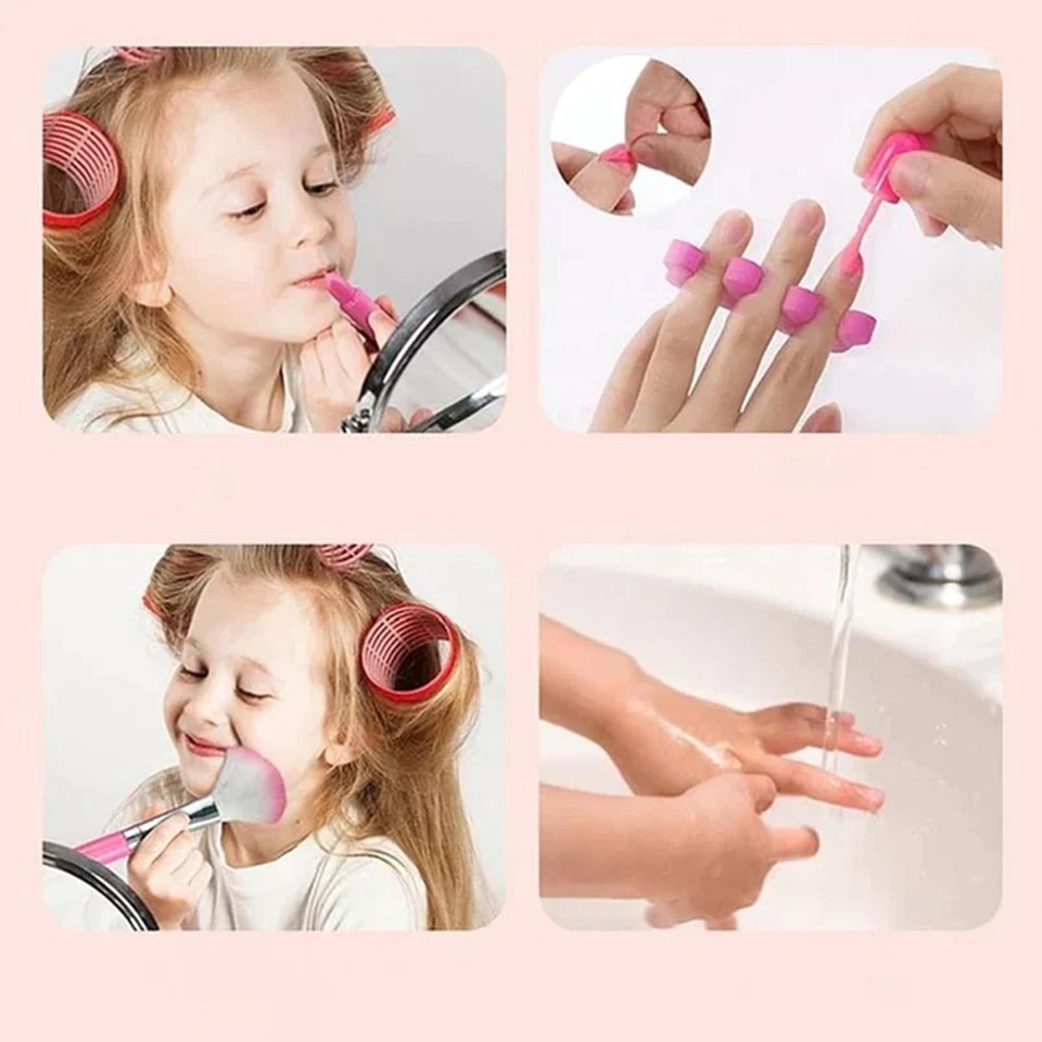 Kids Makeup Kit for Girl Washable Kids Pink Makeup Portable Toddler ...