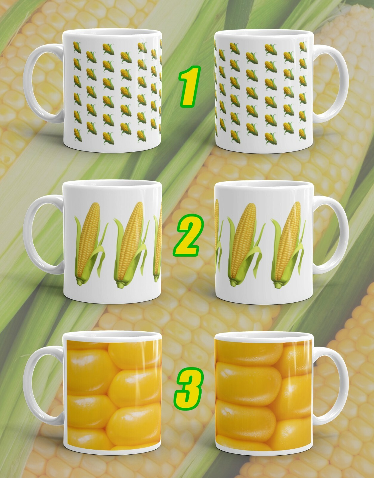 Corn Coffee Mug MUGS MAIZE FARM FARMER KERNEL STALK MIDWEST VEGETABLE ...