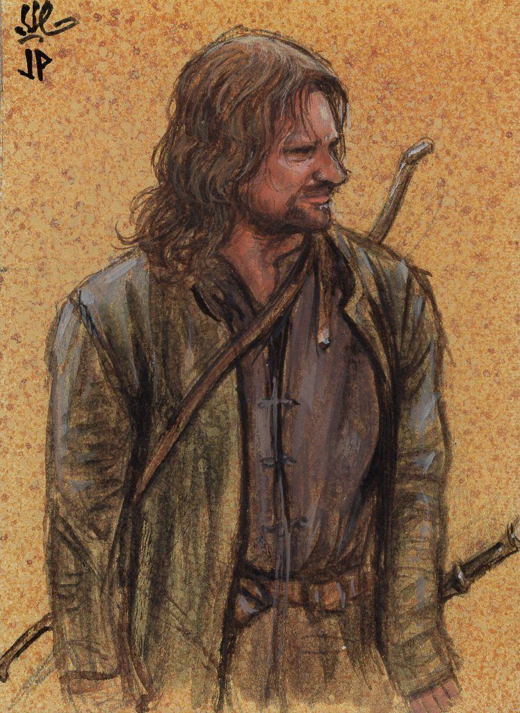 Lord Of The Rings PSC Sketch Card By Jason Potratz and Jack Hai Aragorn ...