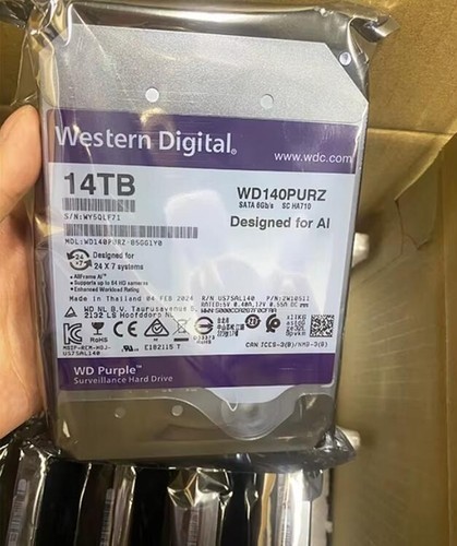 Western Digital WD Purple 14TB Surveillance HDD – WD140PURZ – 3.5" SATA ...