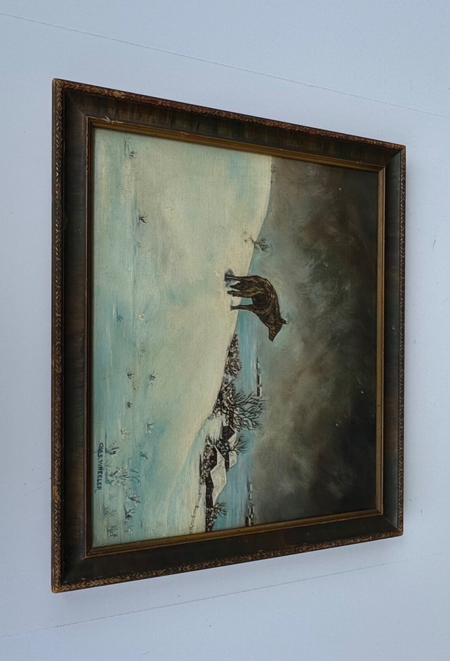 Vintage WPA Era 1930s Reproduction Painting Lone Wolf, Chas Wheeler ...