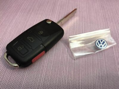VOLKSWAGEN FLIP KEY FOB SHELL REPLACEMENT CASE KIT JETTA BEETLE PASSAT ...