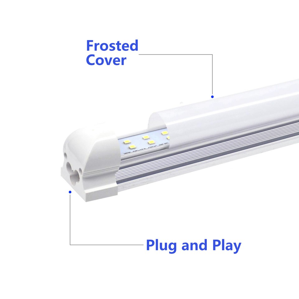 8 Pack 8FT LED Shop Light T8 72W Linkable LED Light Fixture For Garage ...