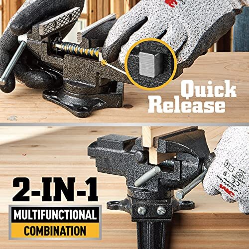 3.3"Mechanic Bench Vise Table Top Clamp Press Locking Swivel Base Heavy ...