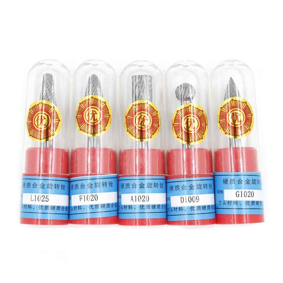 5Pcs Double Cut Rotary Burr Set /4 inch Shank 10mm Head for DIY ...