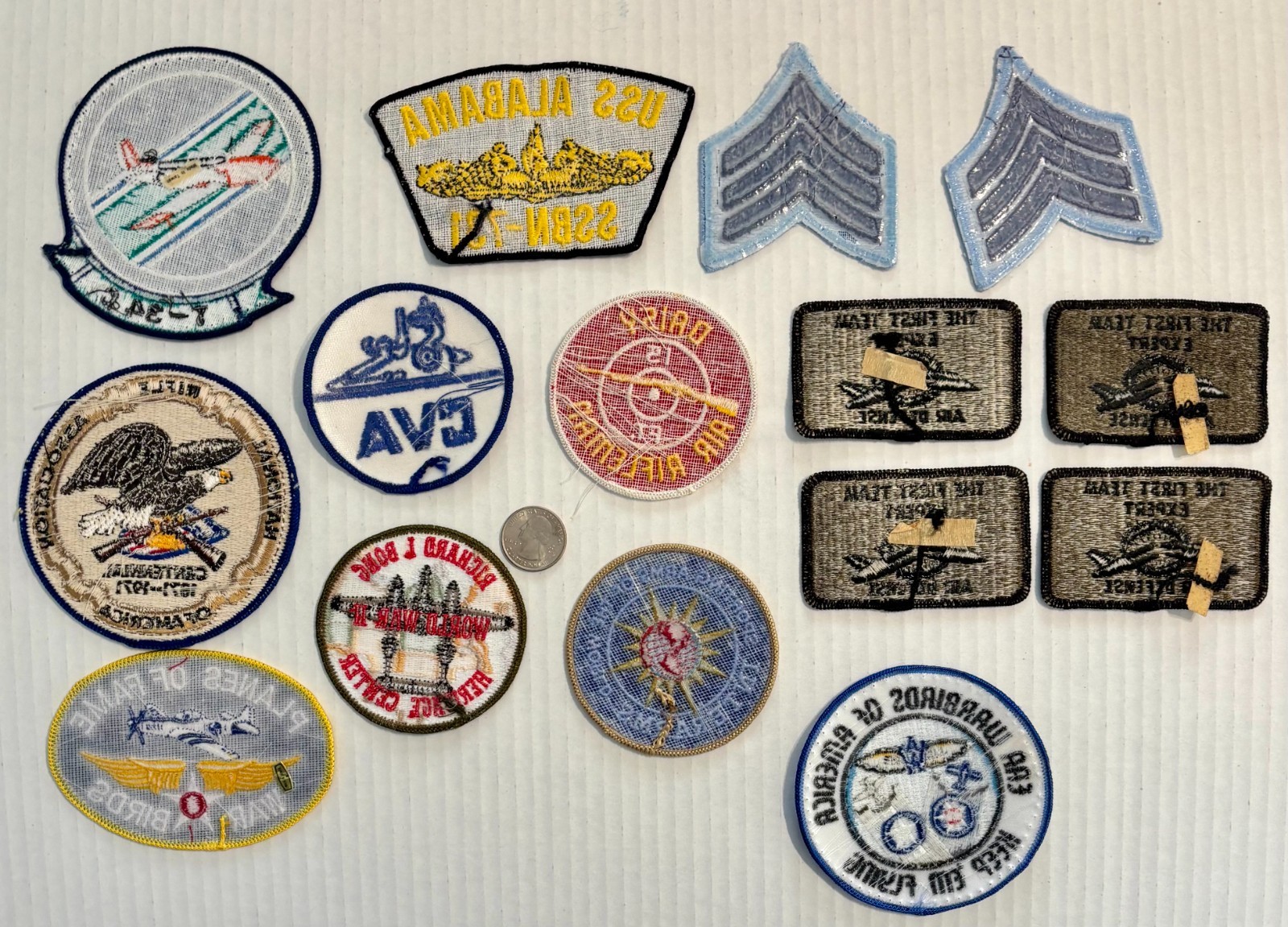 Lot of 15 Embroidered Patches USS Alabama Air Defense Daisy Planes of ...