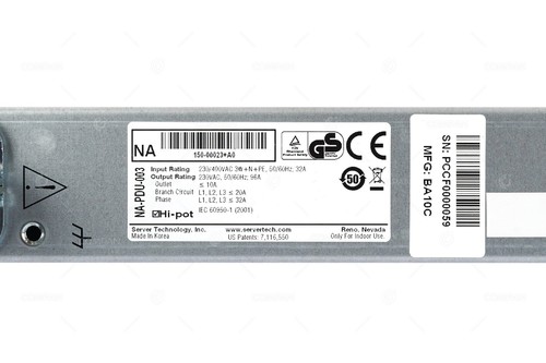 150-00023 NETAPP 96A OUTPUT THREE-PHASE PDU 24X C13 OUTLETS 32A 5 PIN ...