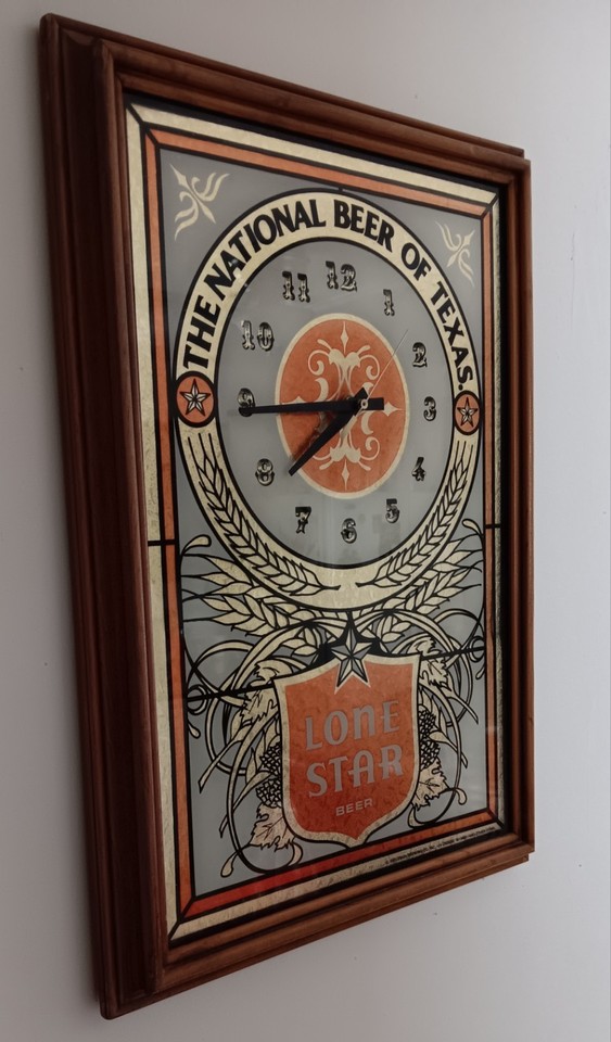 Lone Star Beer Wall Clock Working Measures 20x14 | eBay