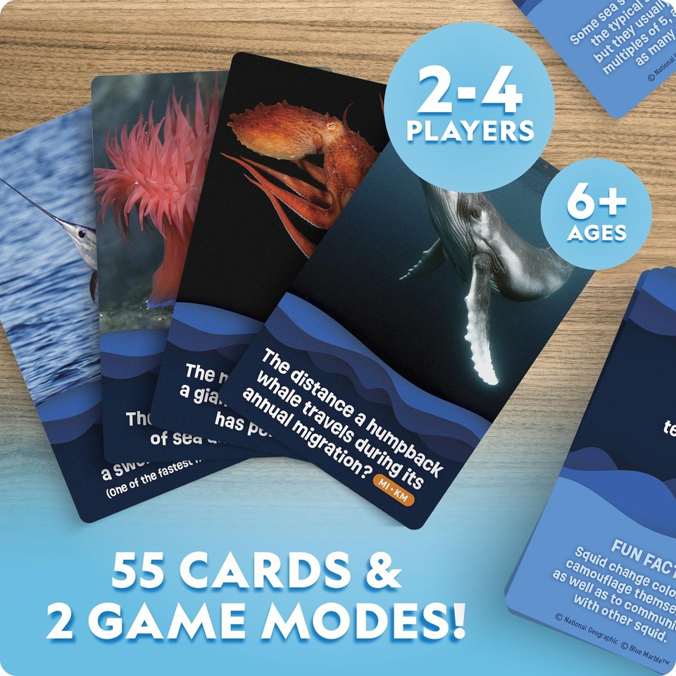 National Geographic Anyone's Guess Ocean Animals Trivia Cards - Kids Trivia C... 810070624088| eBay