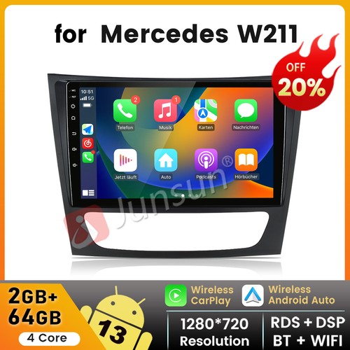 For Mercedes Benz W211 E CLS Android 13 Car Stereo Radio GPS Navi ...