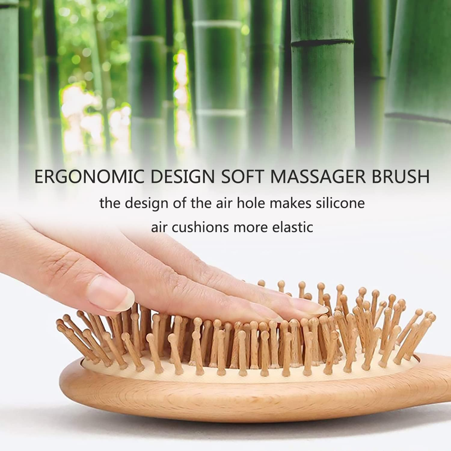 Wooden Hair Brush,1Pc Natural Bamboo Hair Comb,Bristle Detangling ...