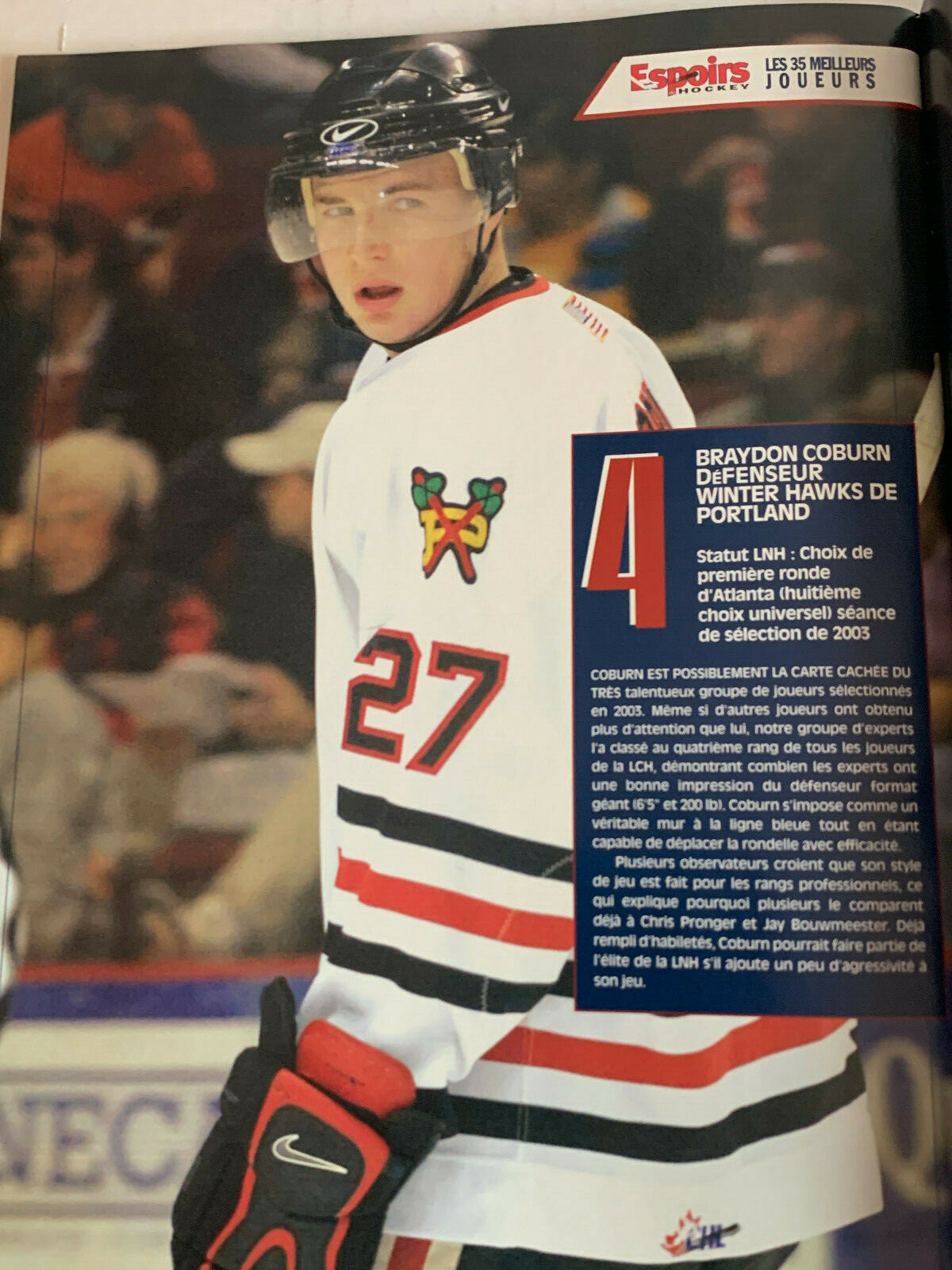Espoirs Du Hockey Maxime Talbot Junior Hockey Magazine Francais 2003 | eBay