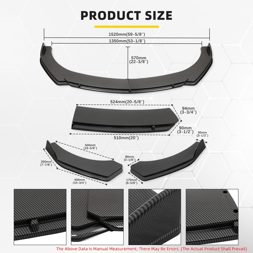 For Pontiac G8 GXP CARBON Front Bumper Lip Splitter Spoiler Side Skirts ...