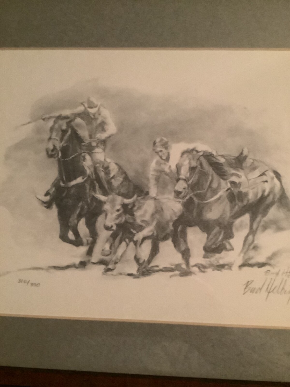 Bud Helbig(1919-2002)Artist, MT, 1990 Cowboy Ltd Ed Print 310/350 ...
