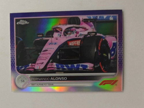 2022 Topps Chrome Formula 1 Racing Purple Refractor #15 Fernando Alonso ...