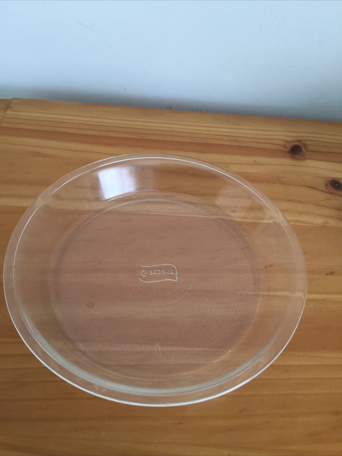 Vintage Glasbake Pie Plate Clear Glass 9 Inch Flat Rim Baking Dish USA ...