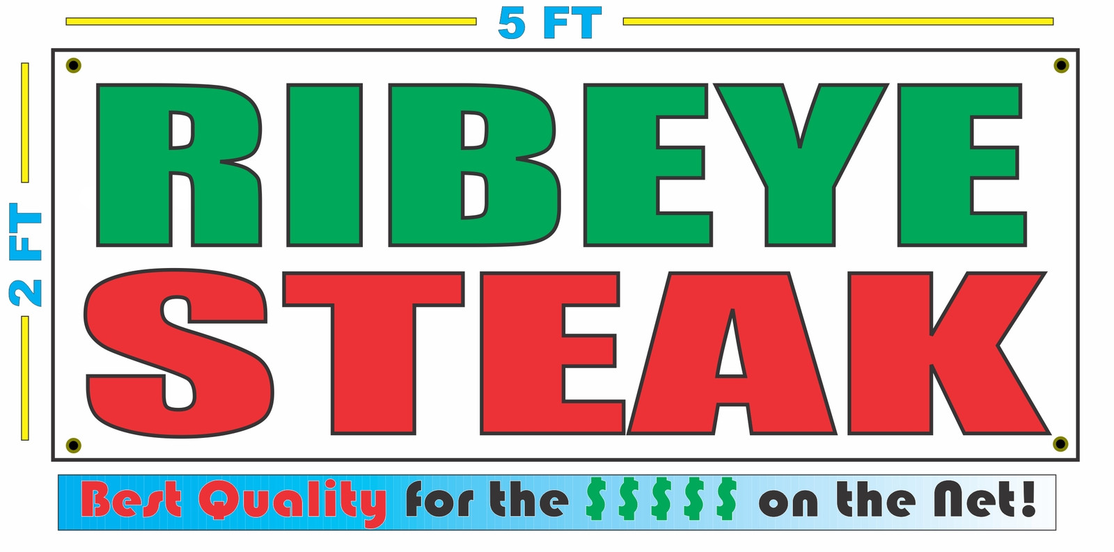 RIBEYE STEAK Banner Sign NEW Larger Size Best Quality for The $$$ Fair ...