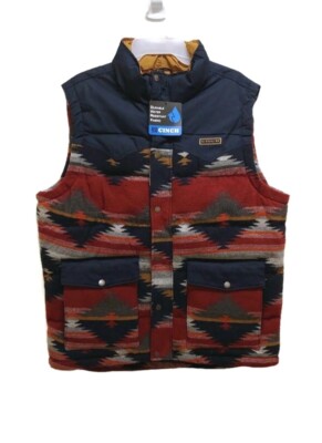 Cinch Men's Aztec South Western Water Resistant Vest Cowboy Rodeo Full ...