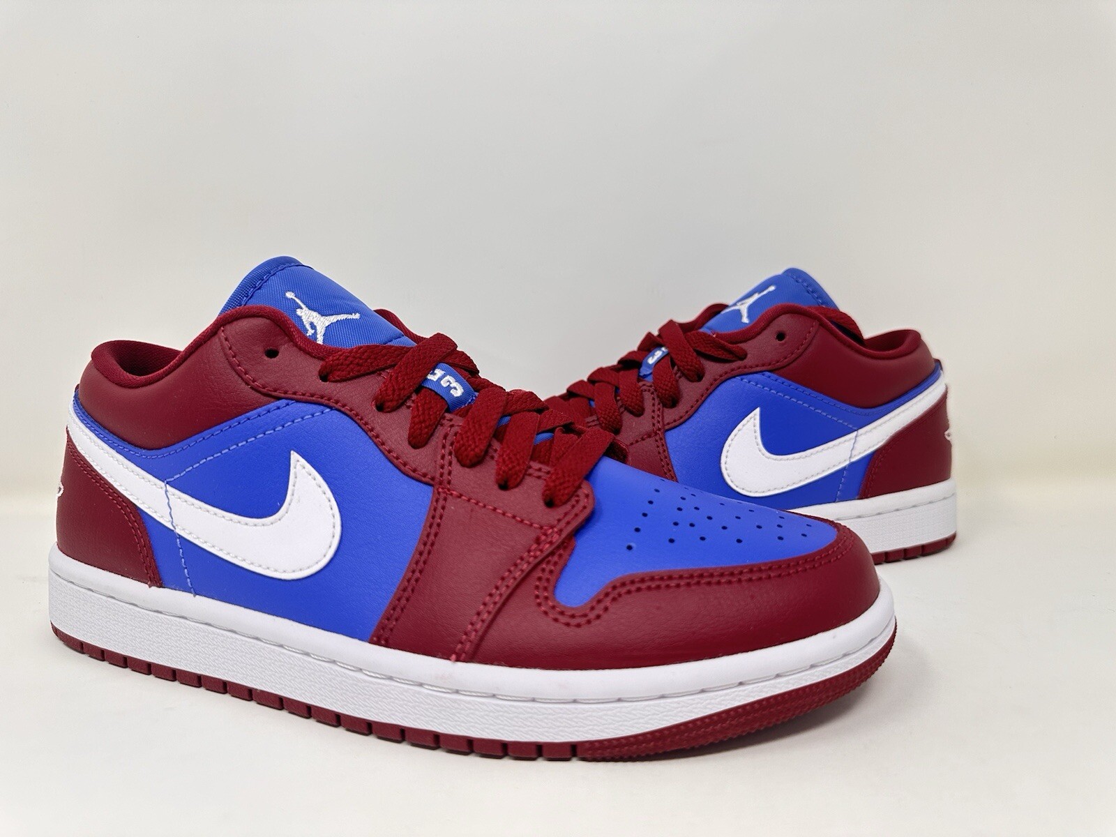 DC0774 604 Air Jordan 1 Low Retro Pomegranate White Blue Size 7 Women's ...