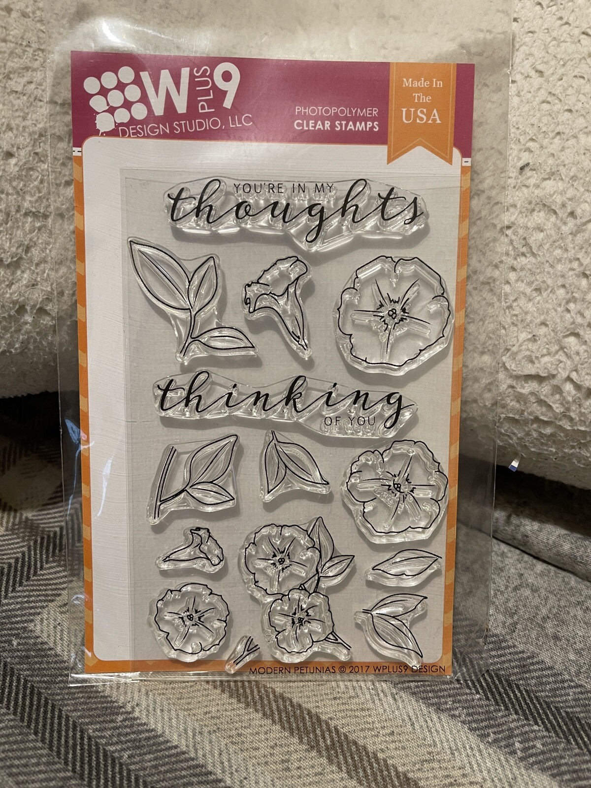 WPlus9 Modern Petunias stamp and coordinating dies | eBay