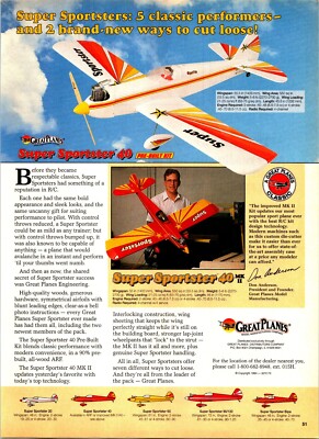 Super Sportster 40 RC Airplane Print Ad Wall Art Decor Ephemera Great ...