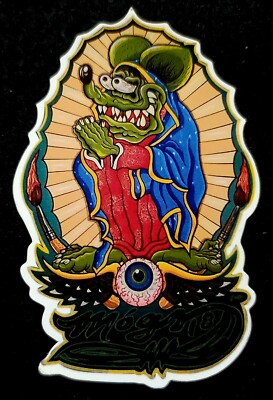 RAT FINK STICKER “GUADALUPE LETS PRAY”🙏🏻 2 1/2“X 3 3/4” LIFE IS AMAZING ...