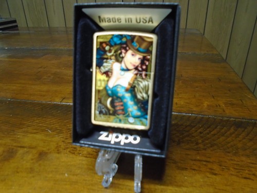 INDUSTRIAL MACHINER PINUP GIRL BRASS ZIPPO LIGHTER MINT IN BOX 2012 | eBay