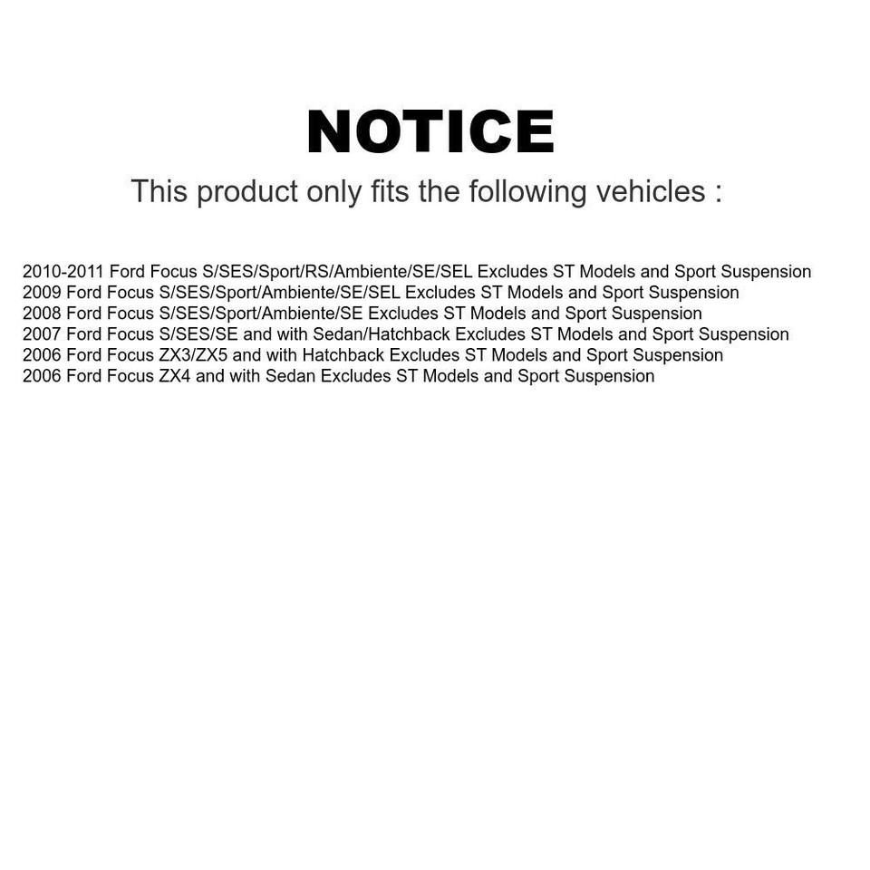 Suspension Struts Kit for 95-05 Ford Focus Front and Rear K78M-100081 ...