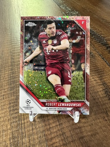 2021-22 Topps Chrome UCL - Robert Lewandowski #123 Rose Gold Mini ...