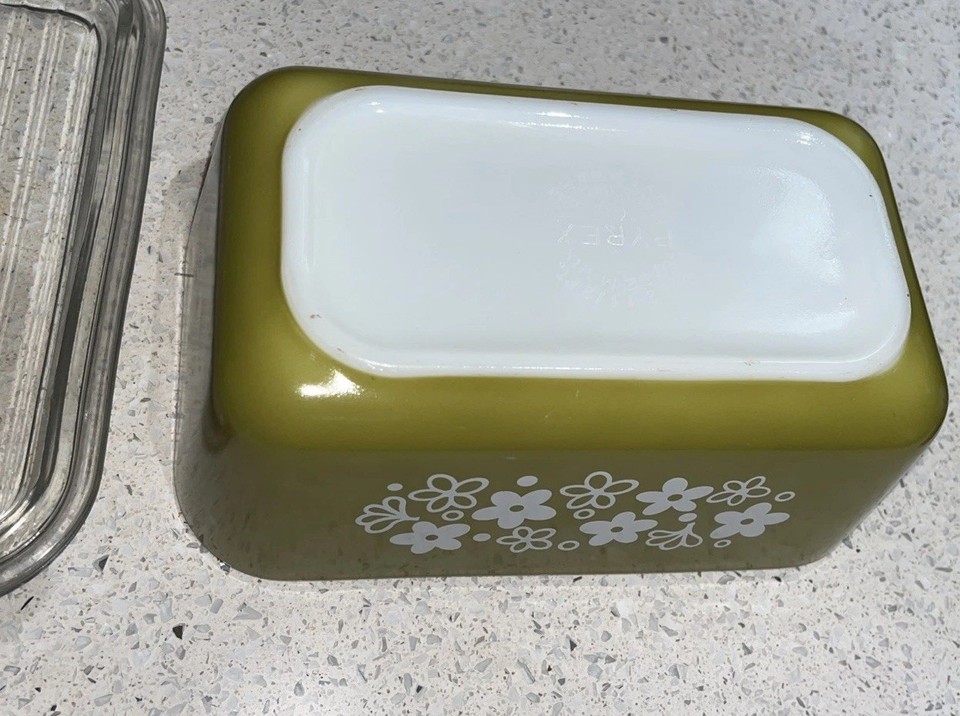 Vintage Pyrex 502 Spring Blossom Crazy Daisy 1.5 Pint Refrigerator Dish ...