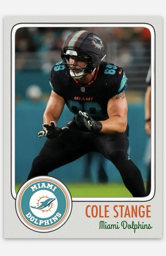 Cole Strange Novelty Football Card! Miami Dolphins | eBay