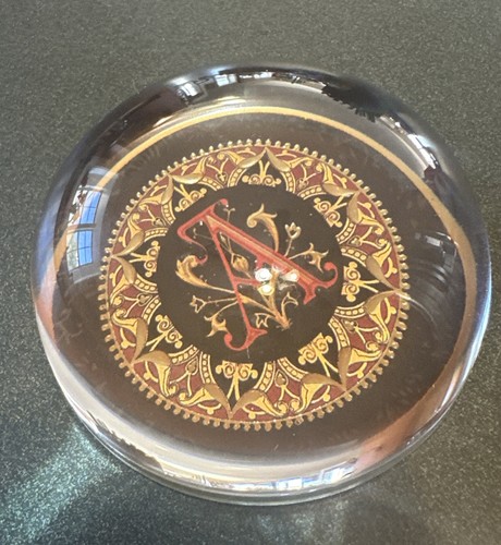 Paperweight Punch Studio Crystal Letter "A" Monogram France | eBay