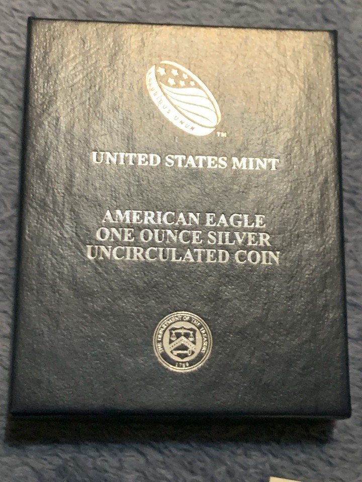 2014-W American Eagle One Ounce Oz Silver Dollar Uncirculated Coin Box ...