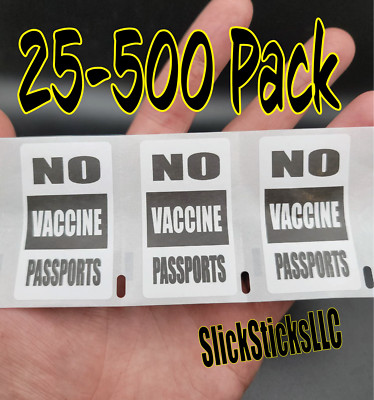 "NO VACCINE PASSPORTS" Stickers 25-500PCS sticker bulk lot label decals ...