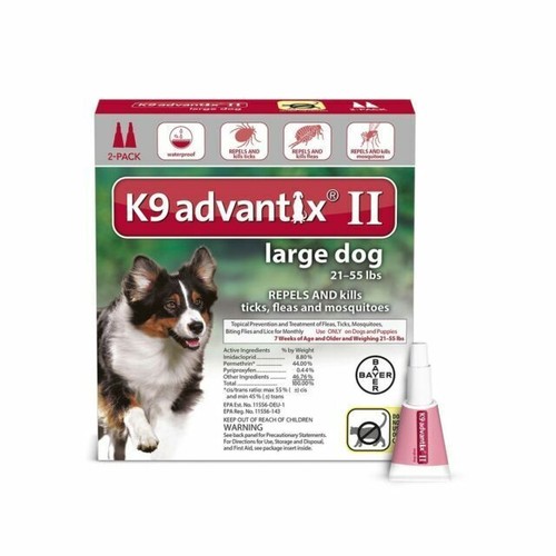 K9 Advantix II Flea and Tick Prevention for Large Dogs 21-55 Pounds 2 ...