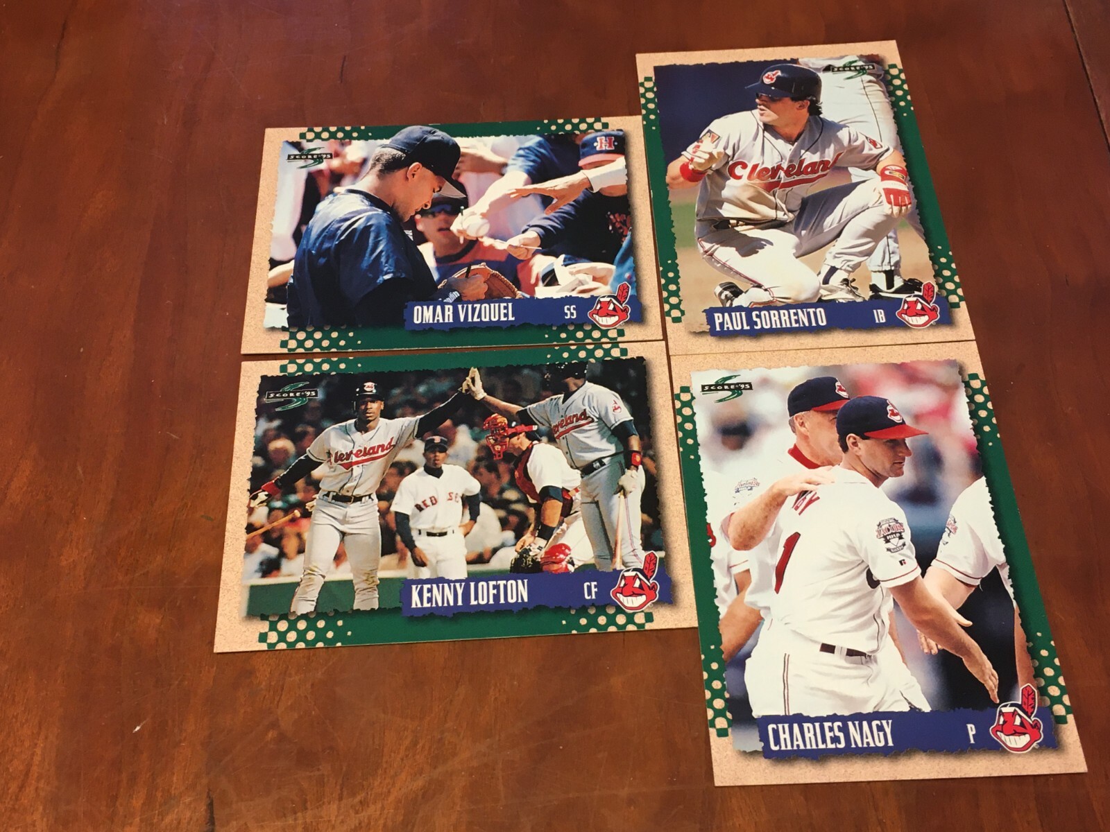 1995 Score Baseball Card Kenny Lofton, Omar Vizquel, Charles Nagy, Paul ...