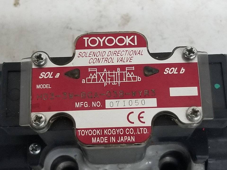 Toyooki HD3-3W-BGA-03B-WYR3 Hydraulic Solenoid Directional Control ...