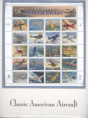 1997 US Scott 3142 CLASSIC AMERICAN AIRCRAFT Matted Sheet with ...