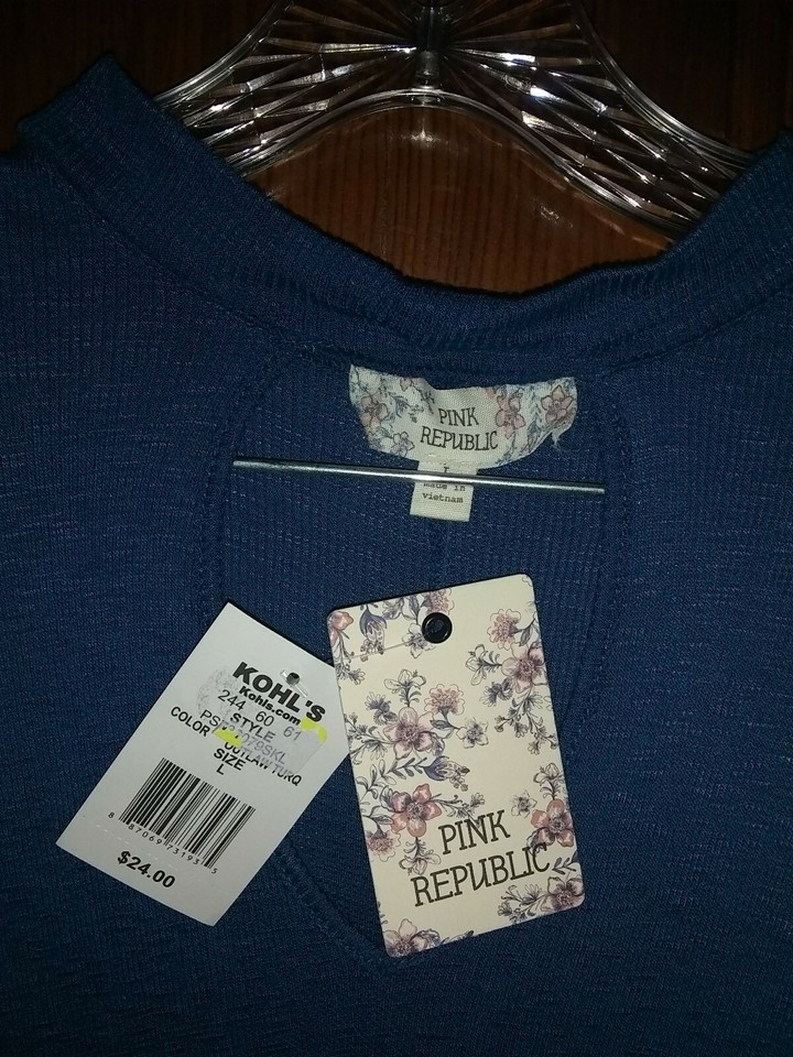 NEW Pink Republic Shirt Womens Large Blue Teal Sleeveless Ladies | eBay