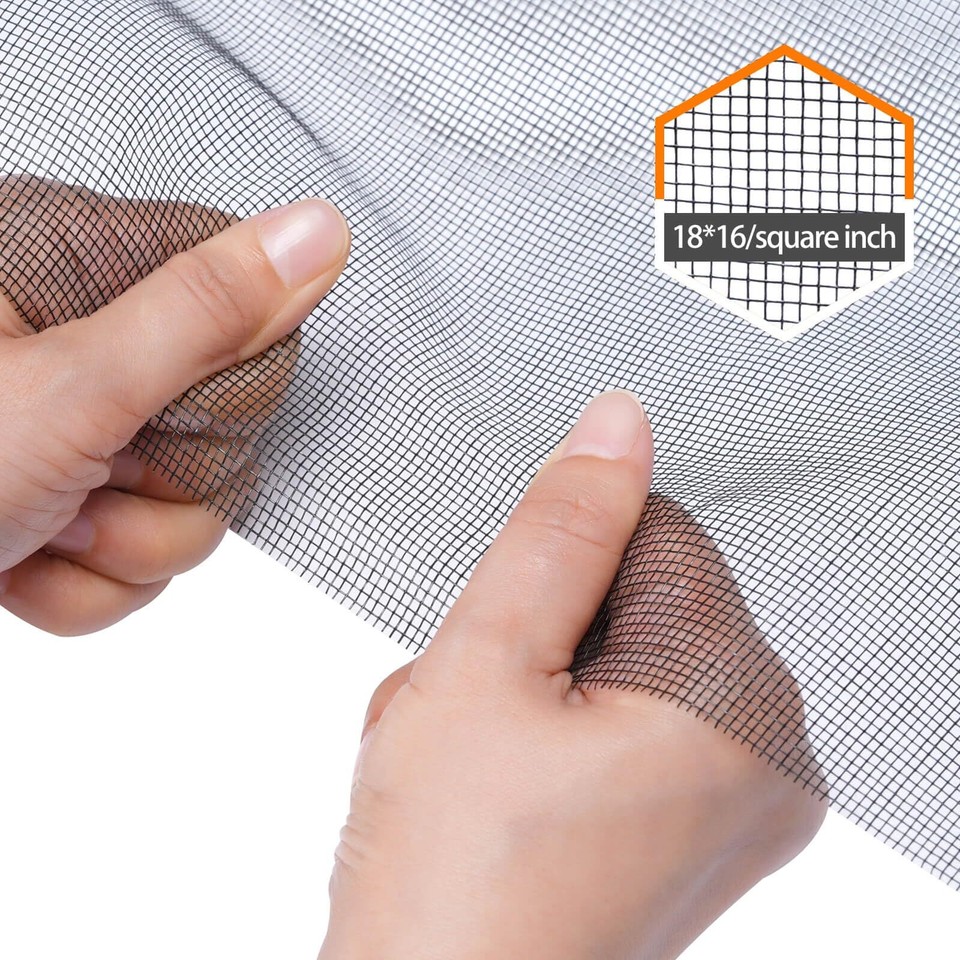 Fiberglass Window Screen Mesh 48” x 100” Black Windows Screen and ...