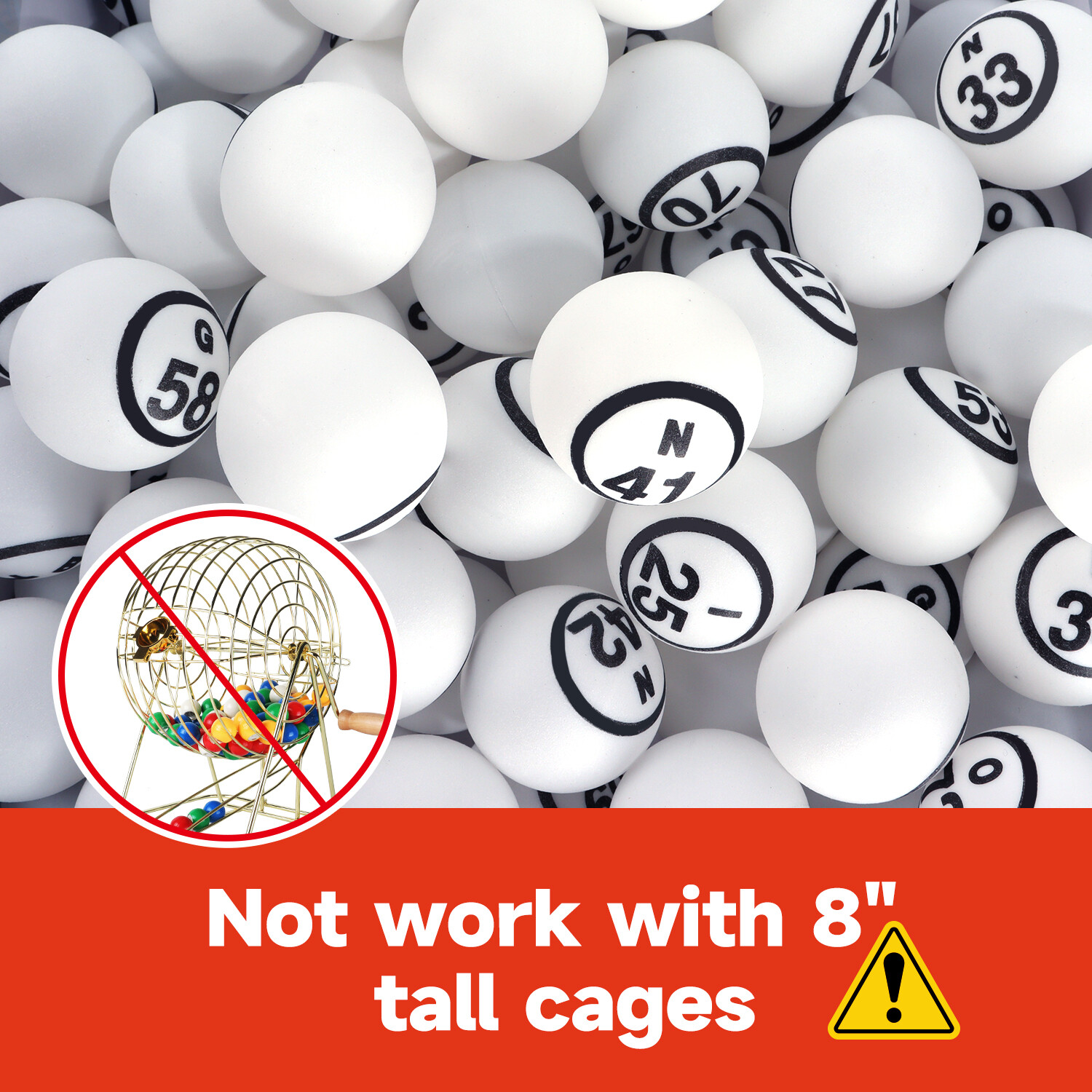 PRO 1.5" Ping Pong Size Replacement Bingo Balls Set for Large/Jumbo ...