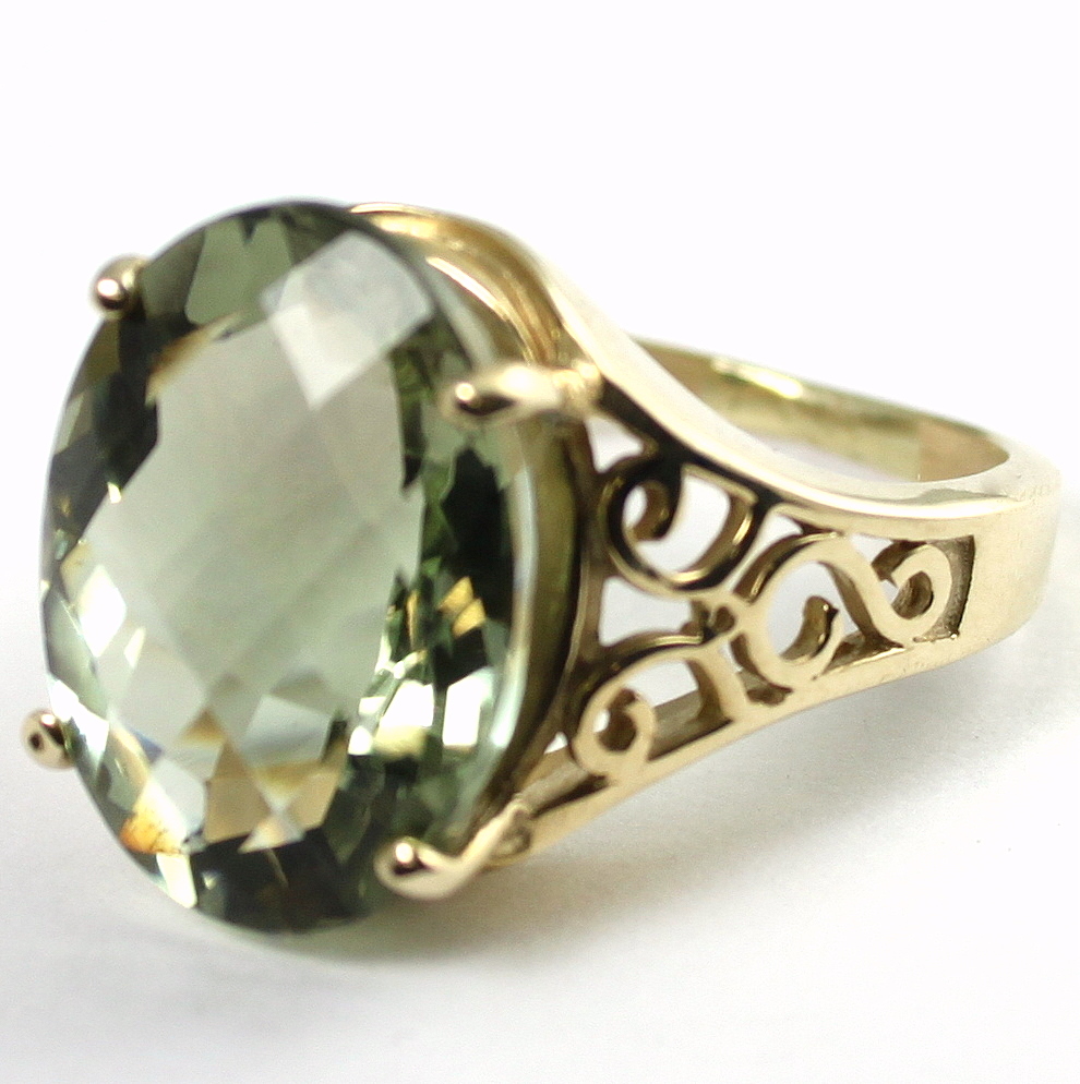 Green Amethyst, Solid 10KY or 14KY Gold Ladies Ring, R049 | eBay