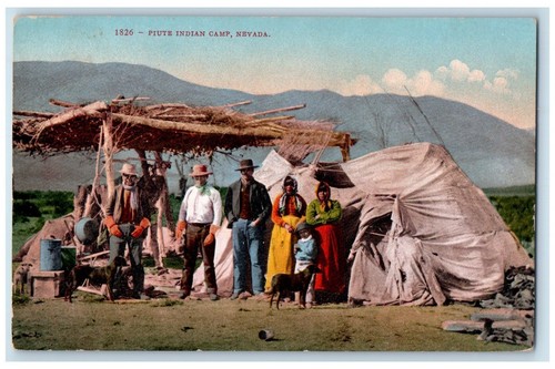c1910 Piute Indian Camp Dogs Mountains Nevada Antique Vintage Unposted ...
