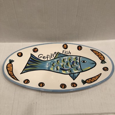 Judaica Gefilte Fish Platter WYNTER ROSEN 2002 Preowned 16” | eBay