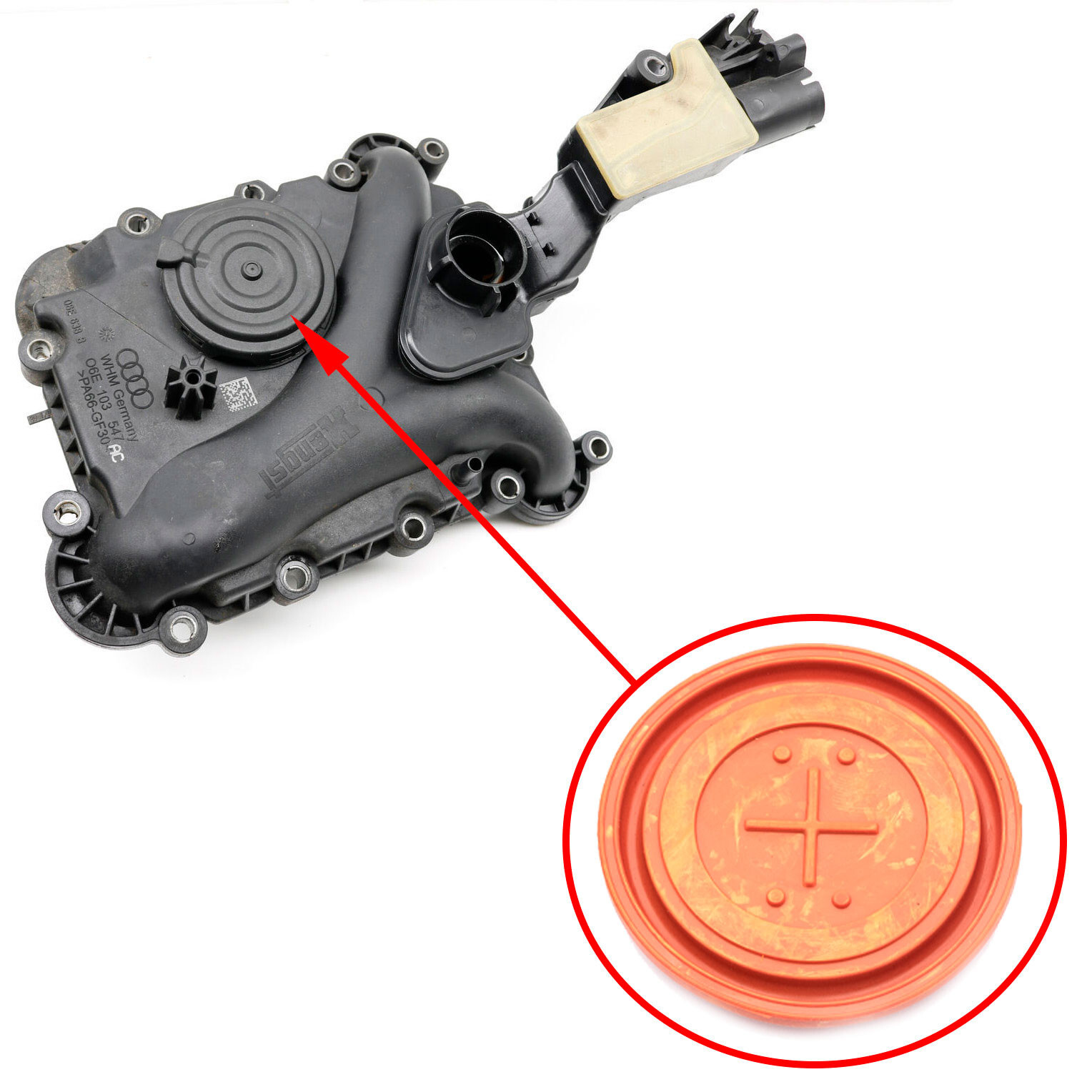 Air outlet damper membrane for Audi 2.4, 2.8, 3.2 FSI 06E103547E repair ...