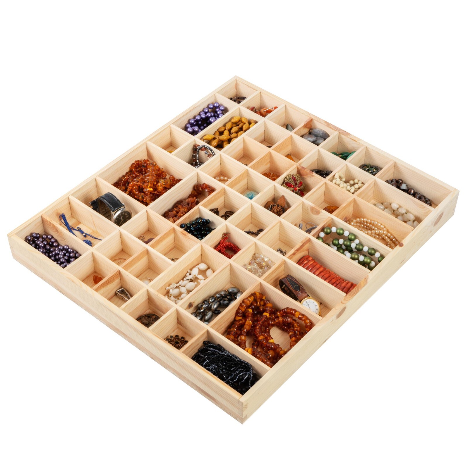 Multi Compartment Wooden Wall Storage Display Unit Shelf 51 Sections ...